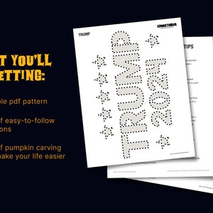 Donald Trump Pumpkin Carving Patterns for Halloween // Trump 2024 Jack ...