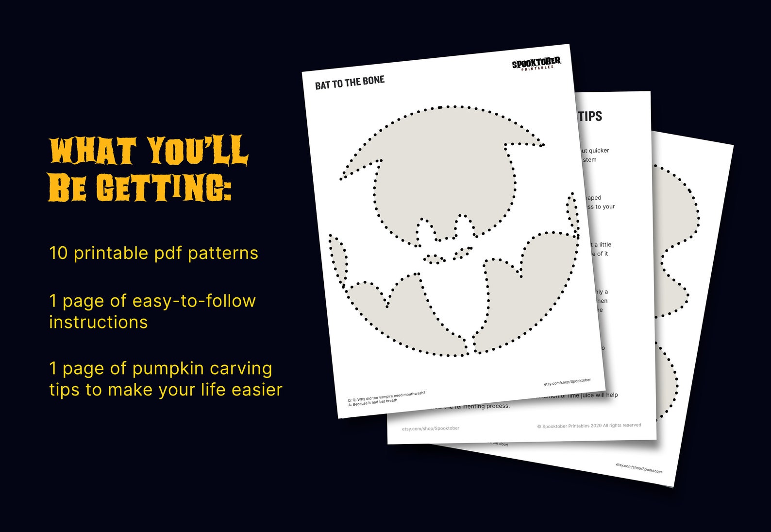 10 Printable Jack-o-lantern Pumpkin Carving Patterns for - Etsy