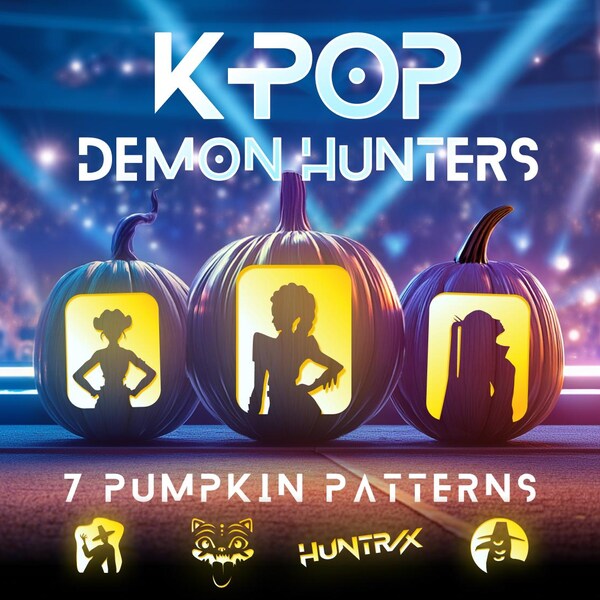 Kpop Demon Hunter Pumpkin Stencil - Etsy