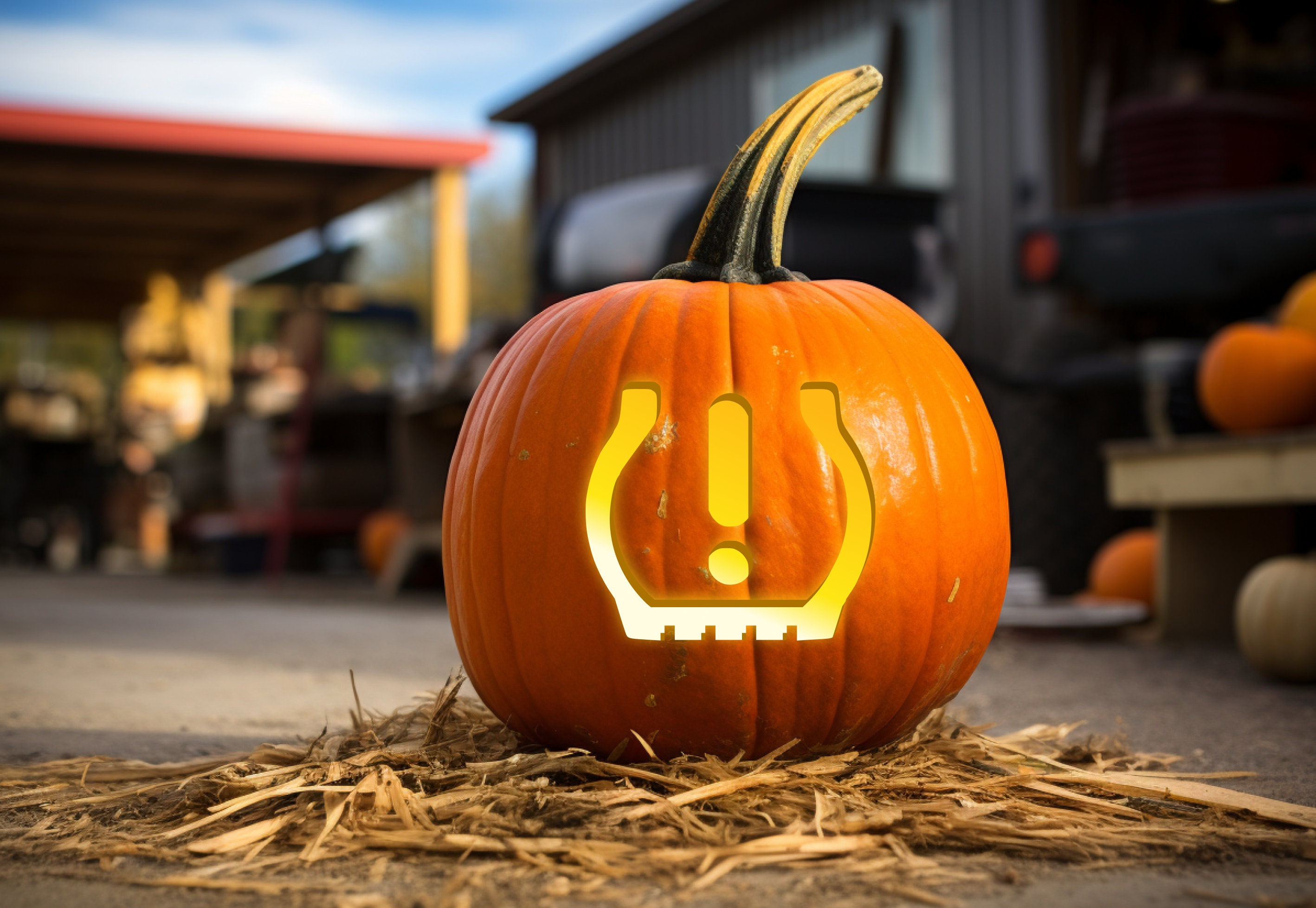 Check Engine Light Pumpkin Carving Stencil || Funny Design for Car ...