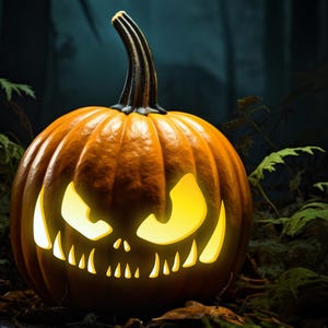 Scary Face Pumpkin Carving Pattern | Printable Scary Jack-o-lantern ...