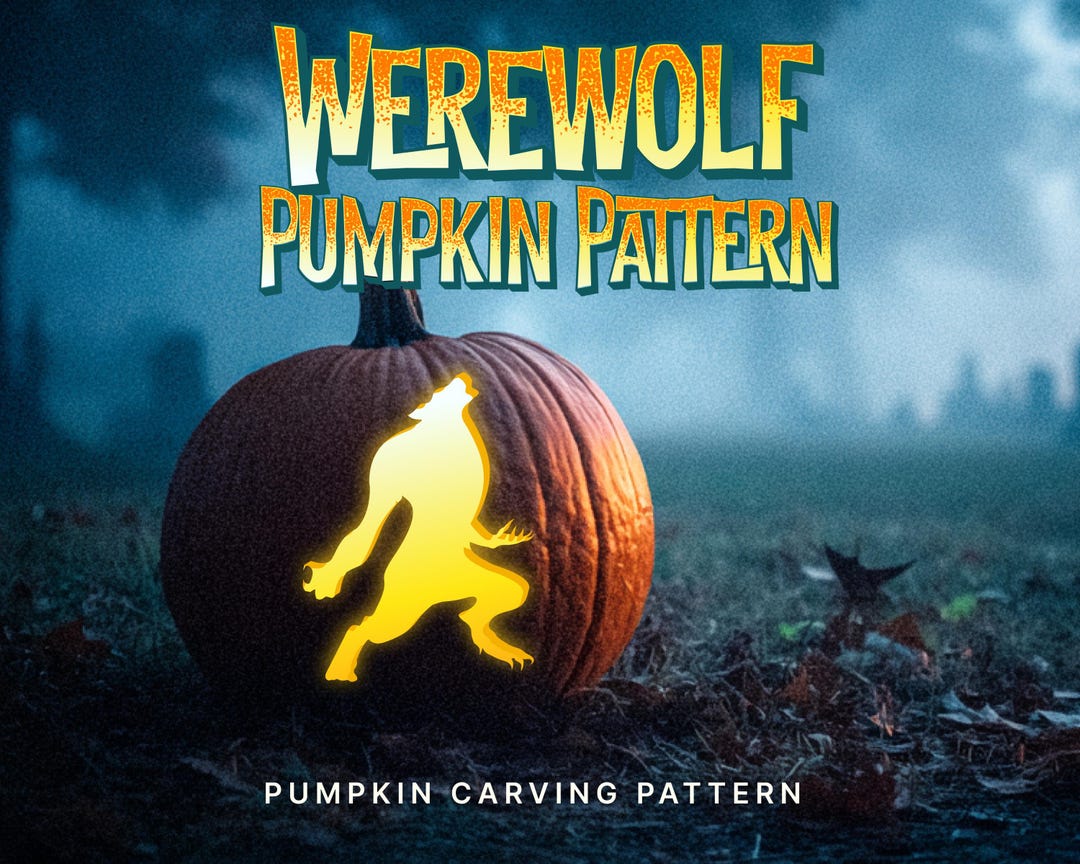 Werewolf Pumpkin Carving Stencil | Printable Halloween Template | Scary ...