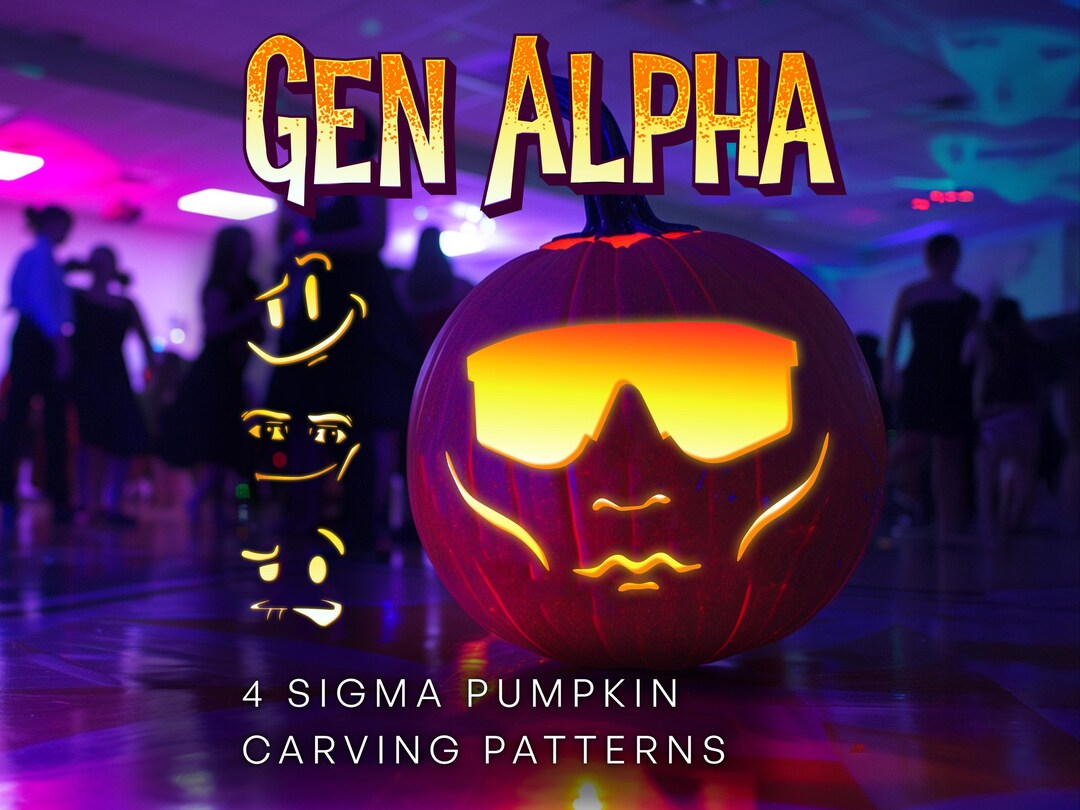 Sigma Pumpkin Carving Patterns || Gen Alpha Pumpkins With Rizz for a ...