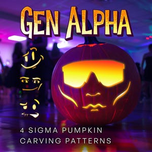 Sigma Pumpkin Carving Patterns || Gen Alpha Pumpkins With Rizz for a ...