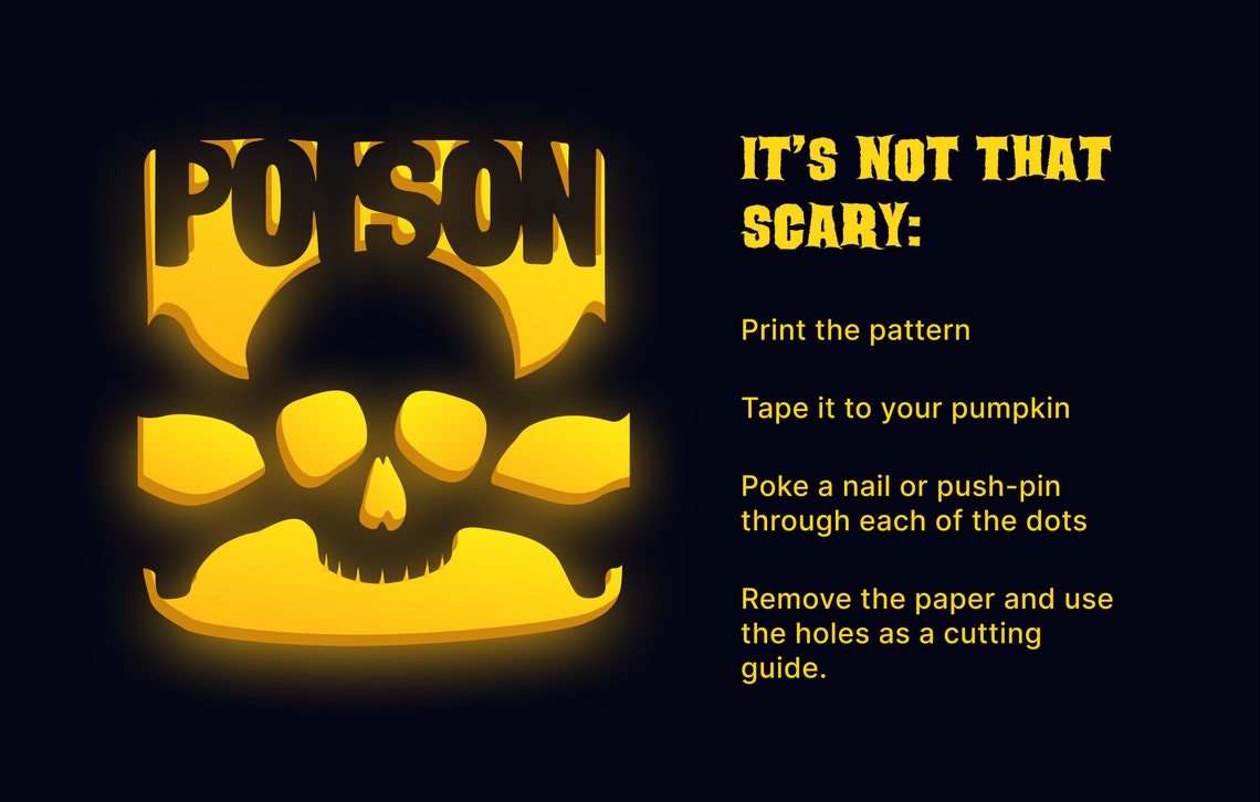 Poison Printable Pumpkin Carving Stencil || A Spooky Witch Potion ...