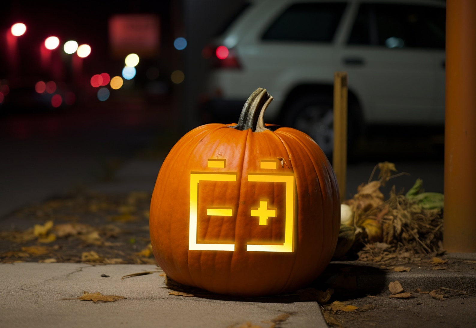 Check Engine Light Pumpkin Carving Stencil || Funny Design for Car ...