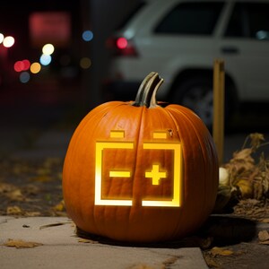 Check Engine Light Pumpkin Carving Stencil || Funny Design for Car ...