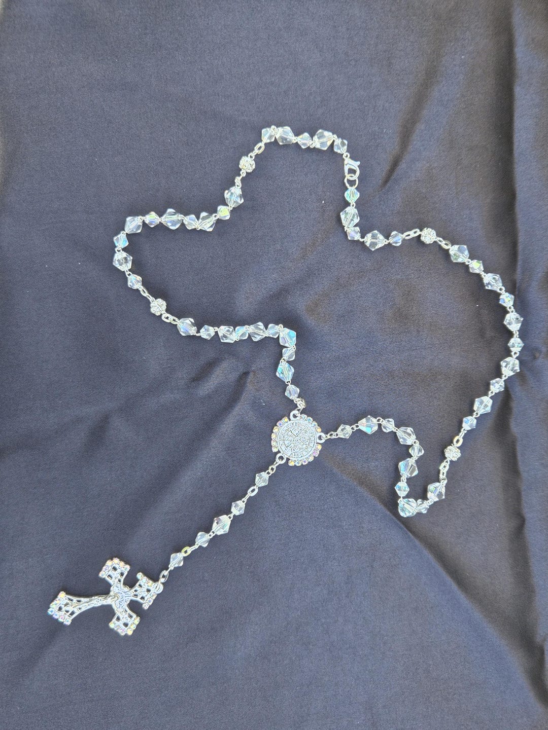 Crystal Bead Rosary, Silver Rosary, Rosario De Cristal, for Any Event ...