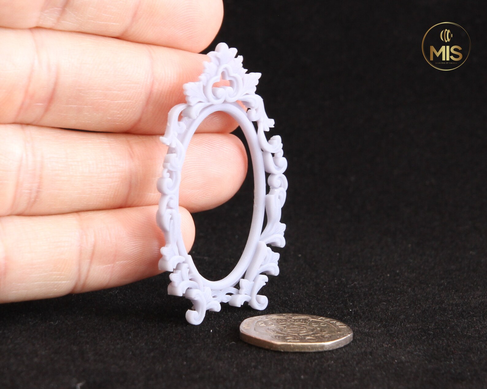1:12th Scale Highly Detailed Miniature Oval Vintage Ornamental Baroque ...