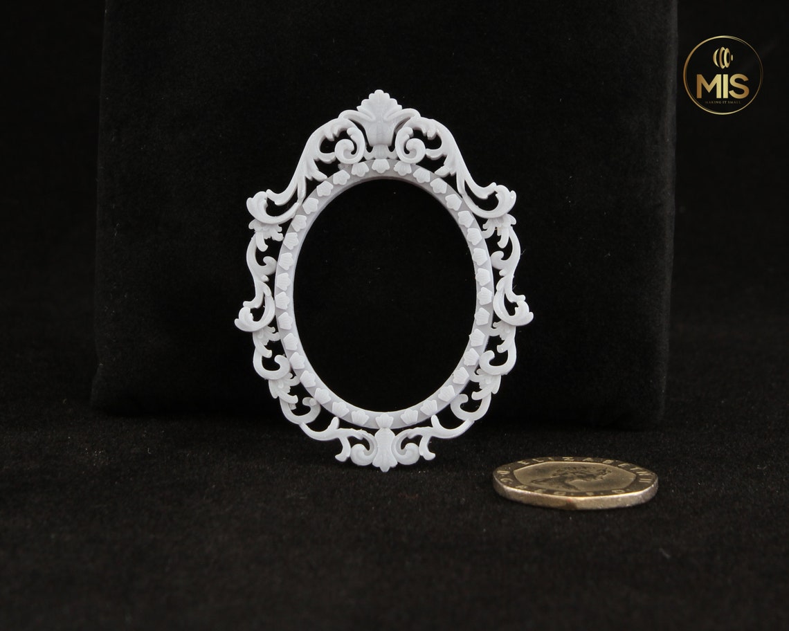 1:12th Scale Detailed Miniature Oval Vintage Ornamental Baroque Style ...