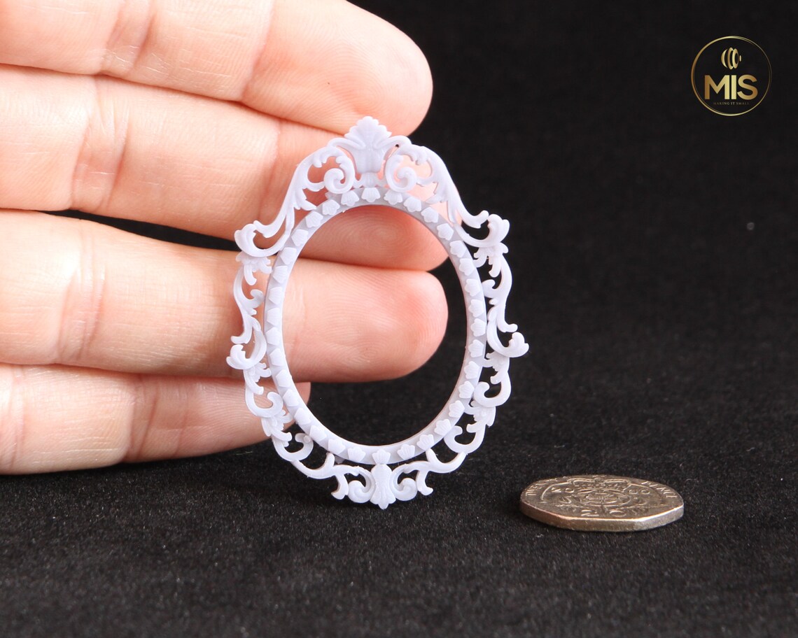 1:12th Scale Detailed Miniature Oval Vintage Ornamental Baroque Style ...