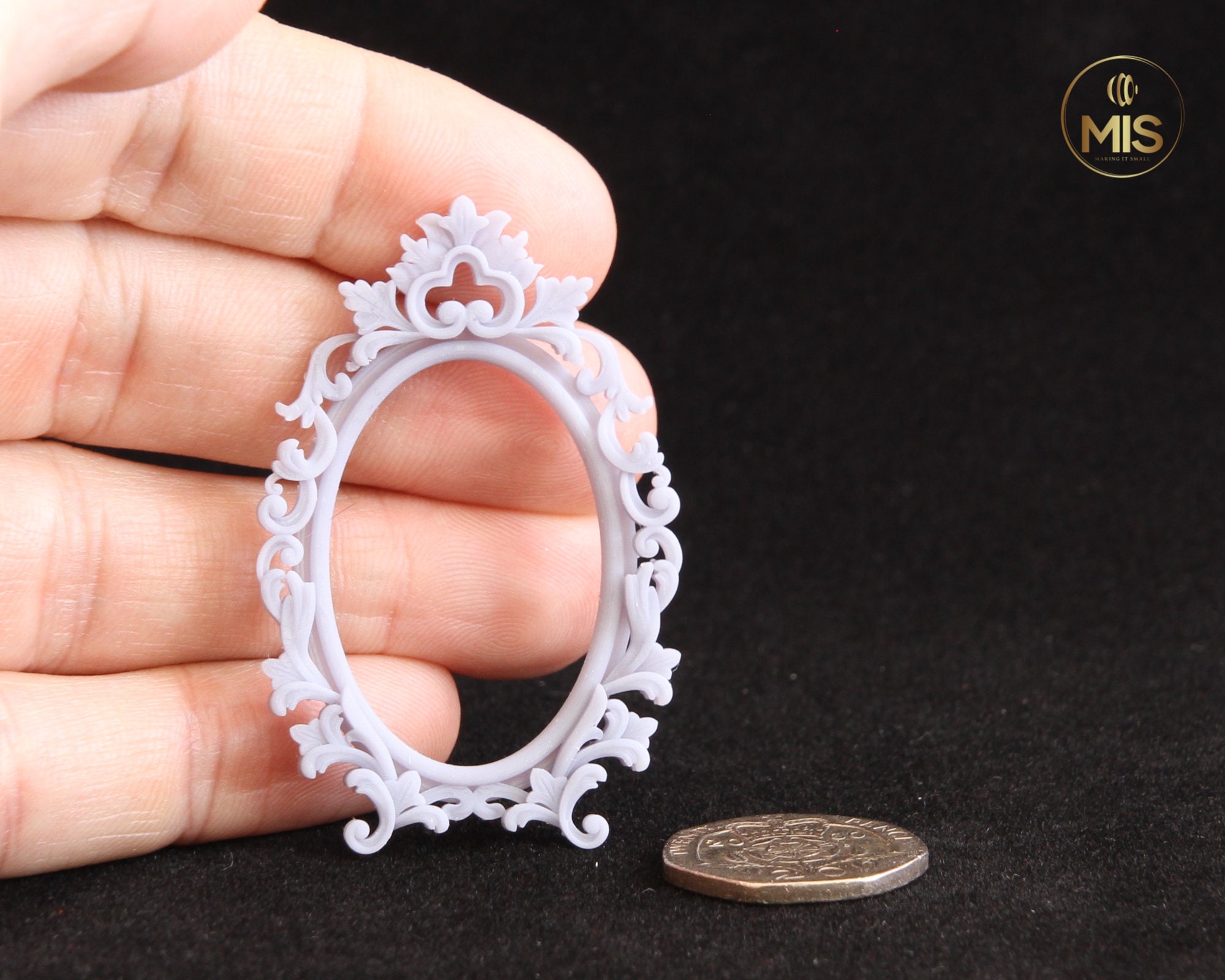 1:12th Scale Highly Detailed Miniature Oval Vintage Ornamental Baroque ...