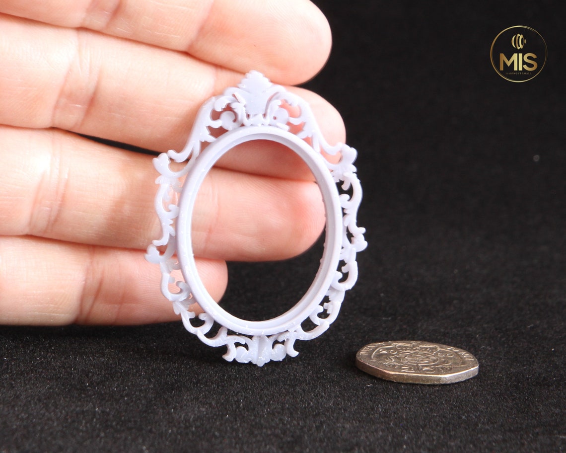 1:12th Scale Detailed Miniature Oval Vintage Ornamental Baroque Style ...