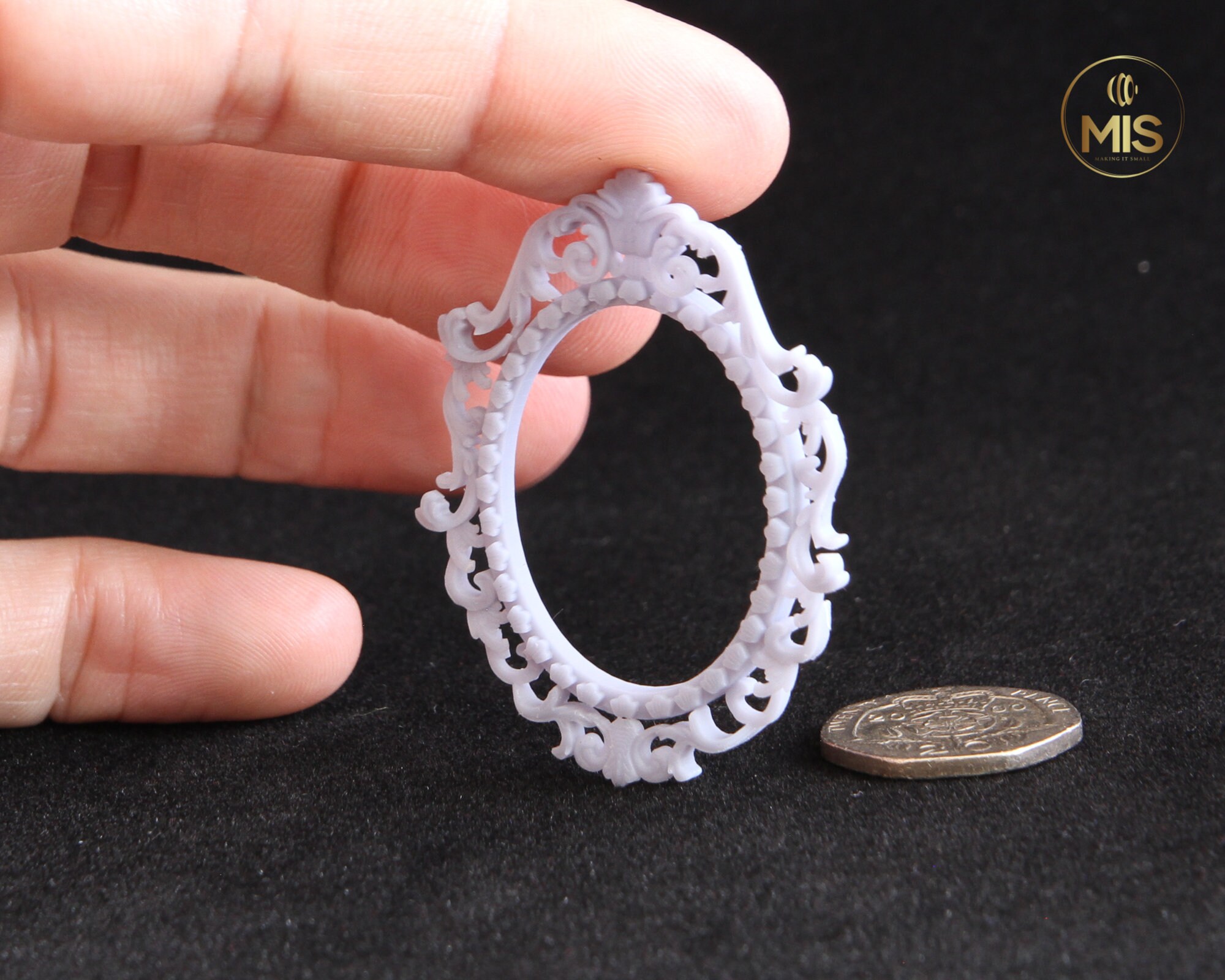 1:12th Scale Detailed Miniature Oval Vintage Ornamental Baroque Style ...