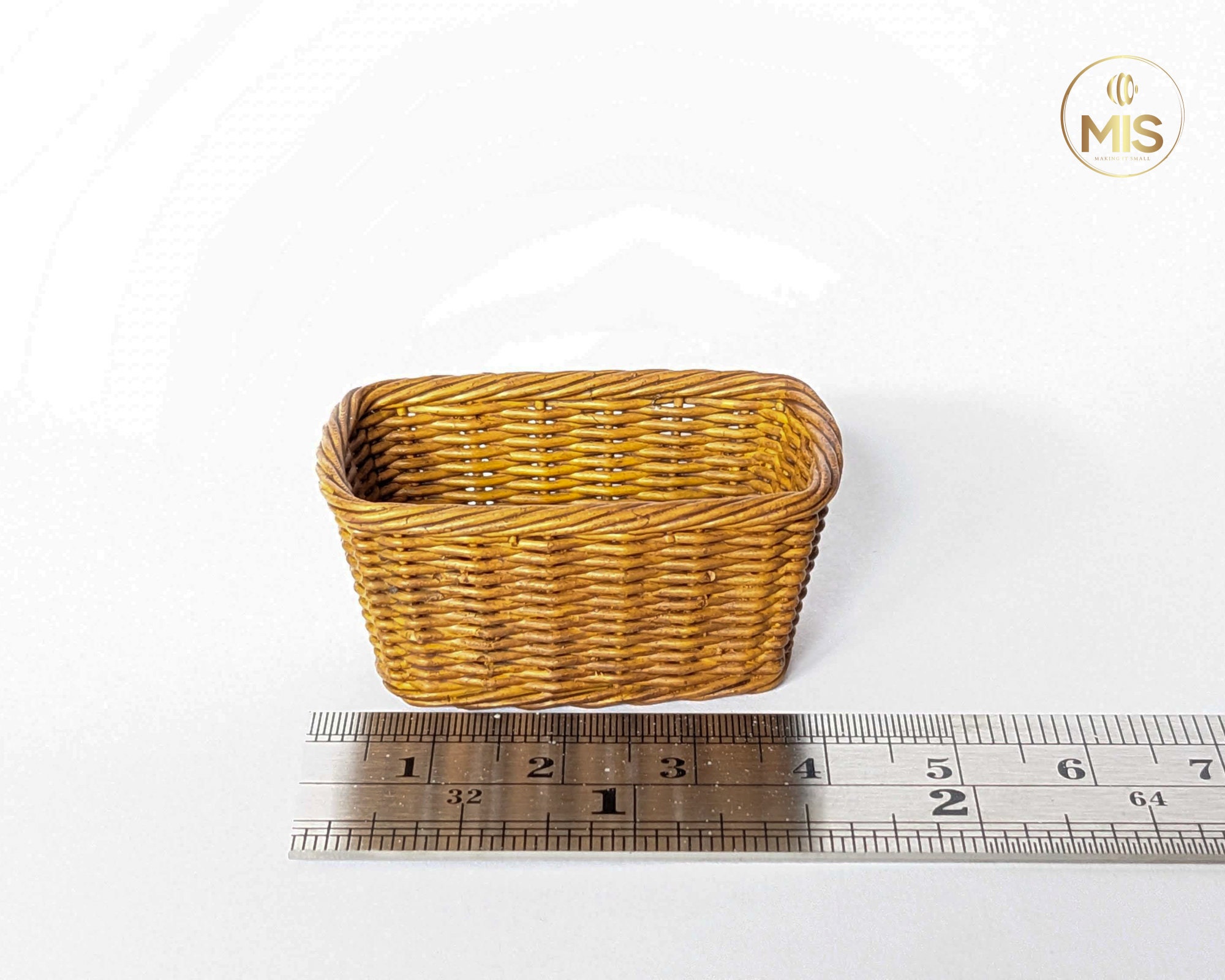 1:12 Wicker Style Basket Rustic Painted Effect- 1/12th Scale Detailed ...