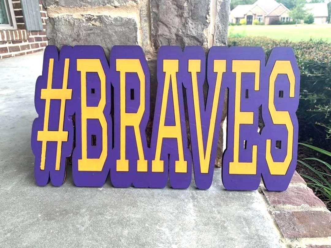 Freestanding 3D Alcorn Braves Sign | Dorm Sign - Etsy