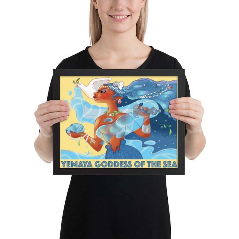 Yemaya Goddess of the Sea Orisha Art Framed Poster Gifts for Her ...