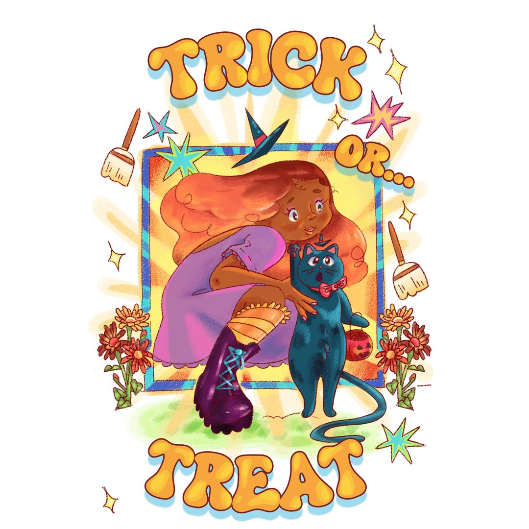 Trick or Treat Halloween Greeting Card - Etsy