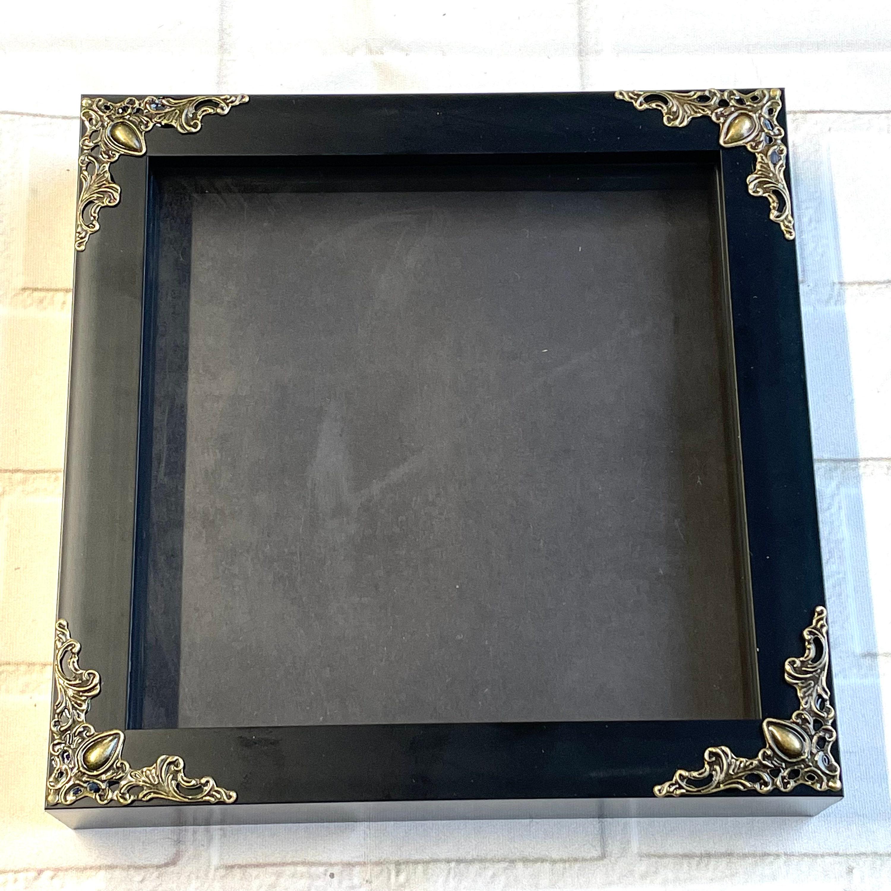 Black Deep Shadow Box Display Frame | Ornate Baroque Style Corners | 17 ...