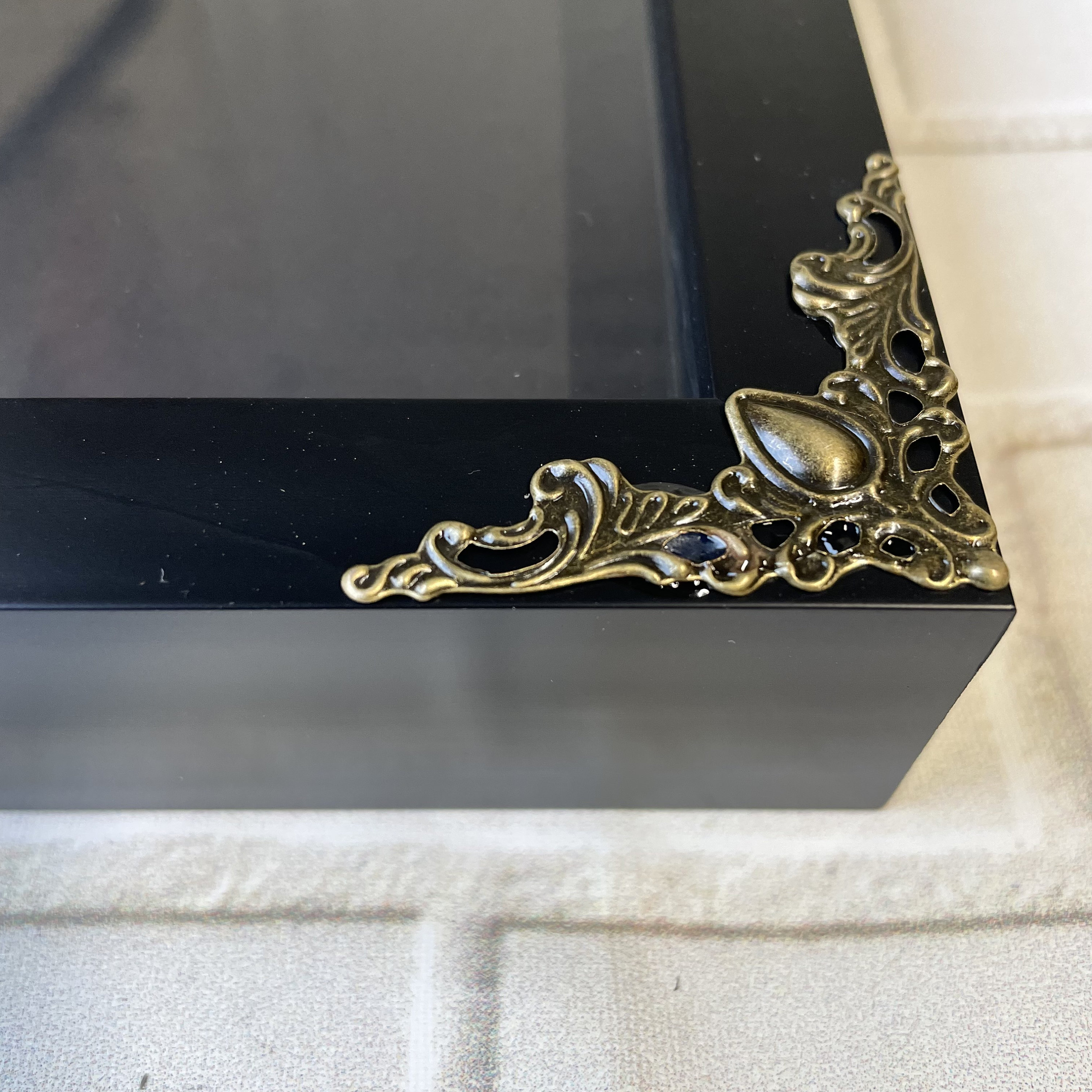 Black Deep Shadow Box Display Frame | Ornate Baroque Style Corners | 17 ...