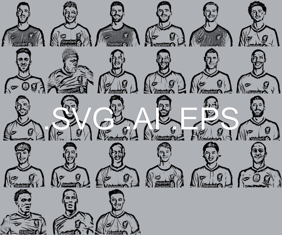 Liverpool FC Svg Football Team Players Svg Eps Ai Files Headshots ...