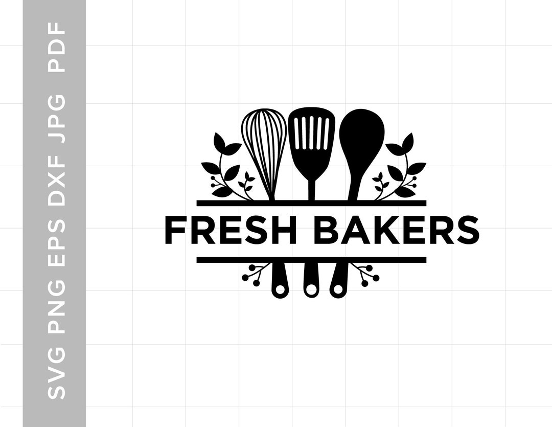 Kitchen Baking Split Monogram Frame, Rustic Kitchen Bake Monogram Decal ...