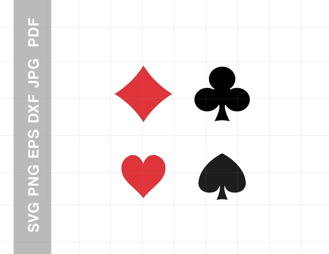 Playing Cards Symbols Cards Svg Silhouette Instant Download Silhouette