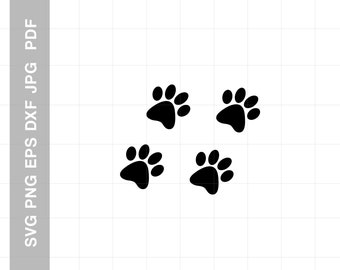 Cat Paw Print Track. Cut Files for Cricut. Clip Art - Etsy