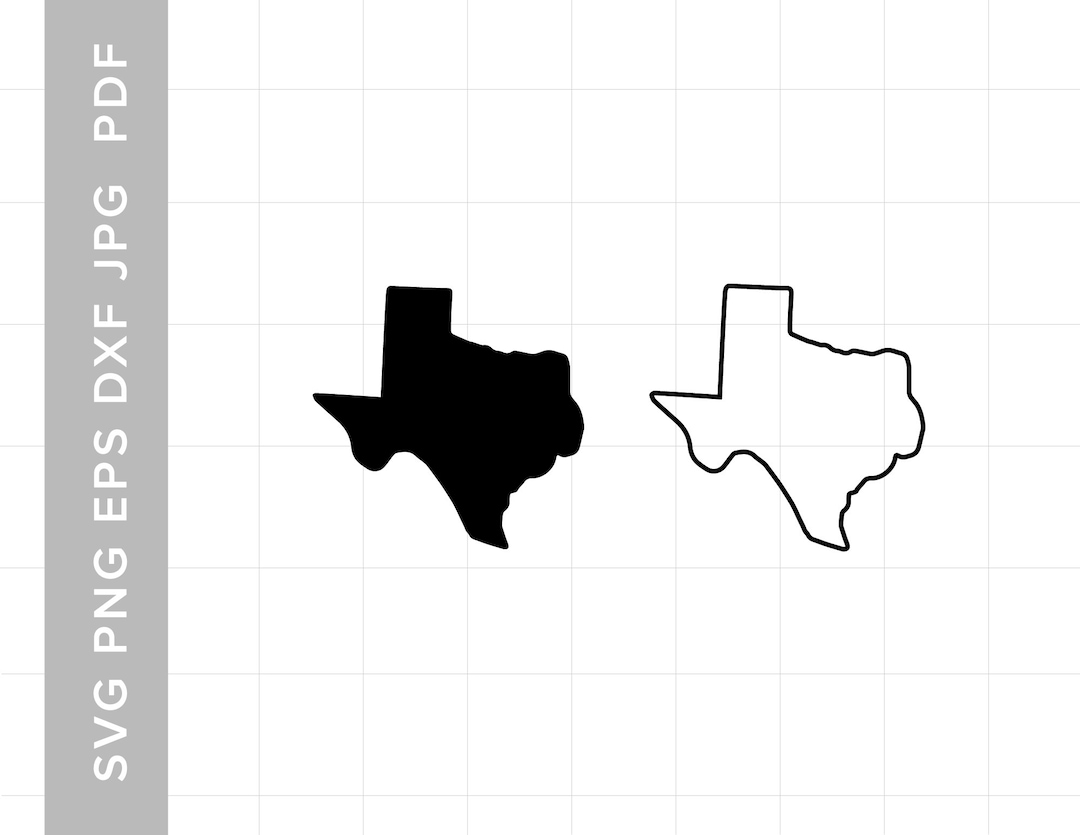 Texas SVG State Shape Outline Digital Download Eps Pdf Png - Etsy UK