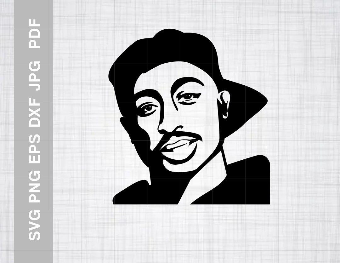 2PAC SVG Cutting Files Rapper Digital Clip Art Tupac Shakur Portrait ...