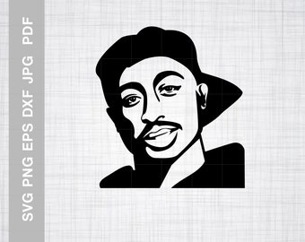 2PAC SVG Cutting Files 5, Rapper Digital Clip Art, Tupac Shakur ...