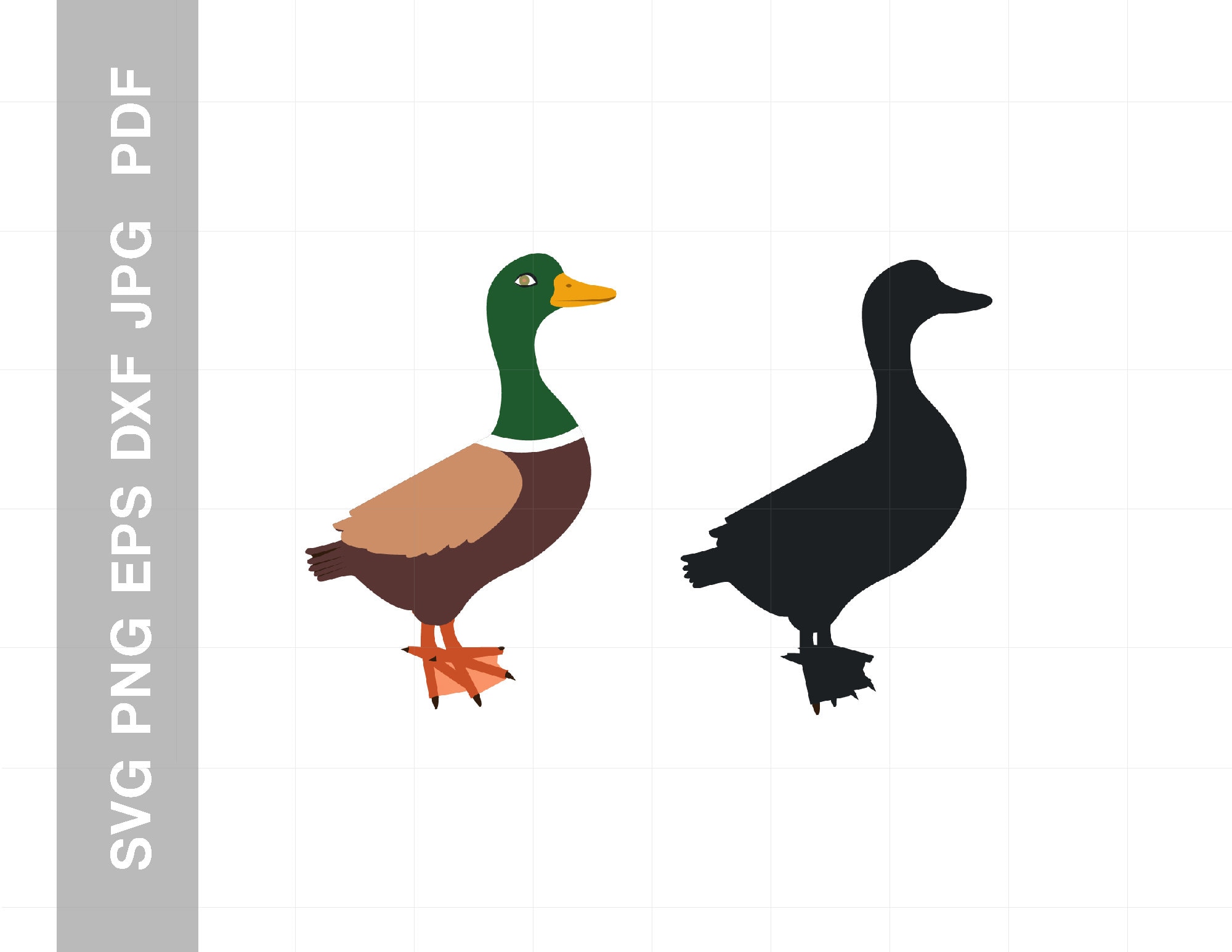 Mallard Duck Svg Duck Silhouette Cut Files For Cricut Duck Etsy