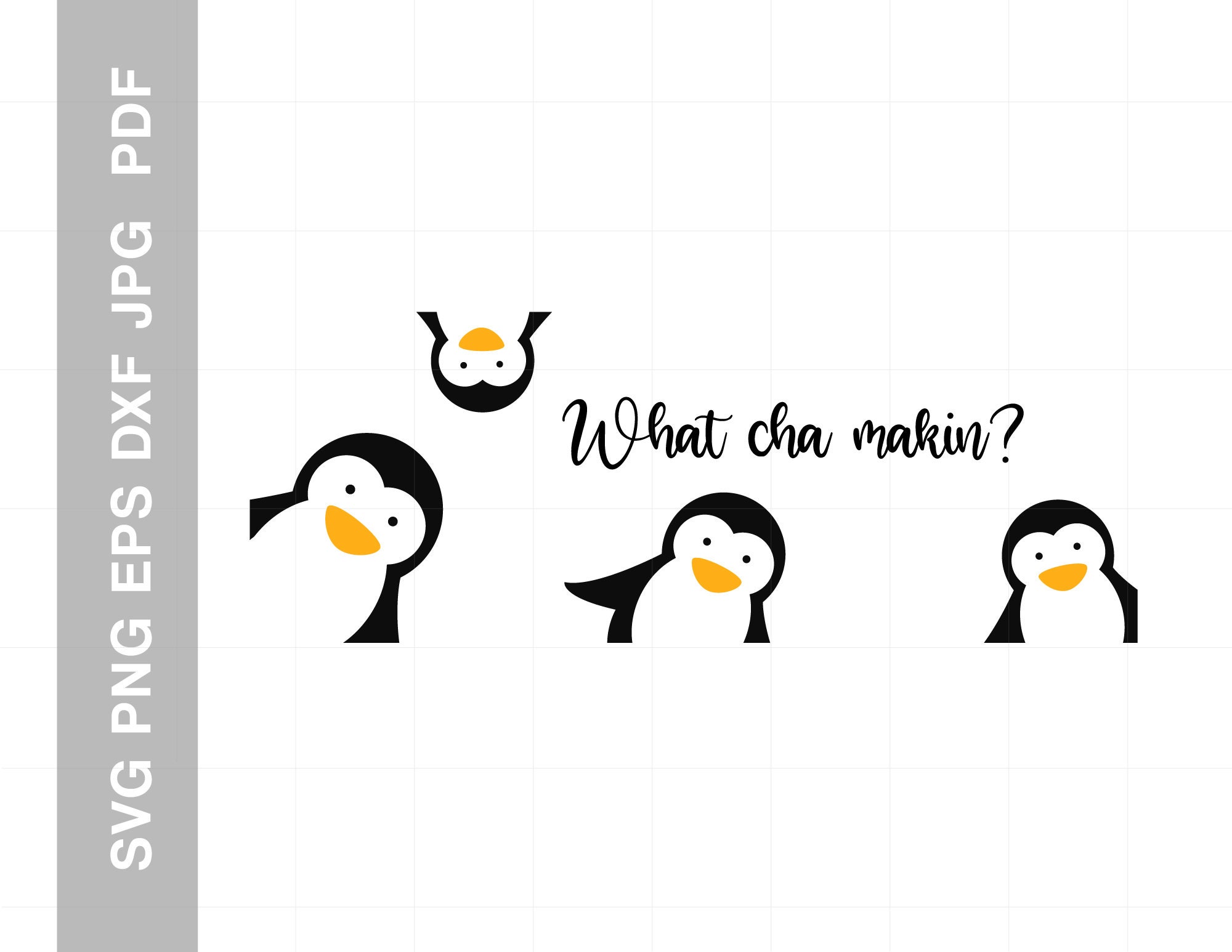 Penguin What'cha Makin SVG Vinyl Cutter Decal Cricut Cameo - Etsy UK