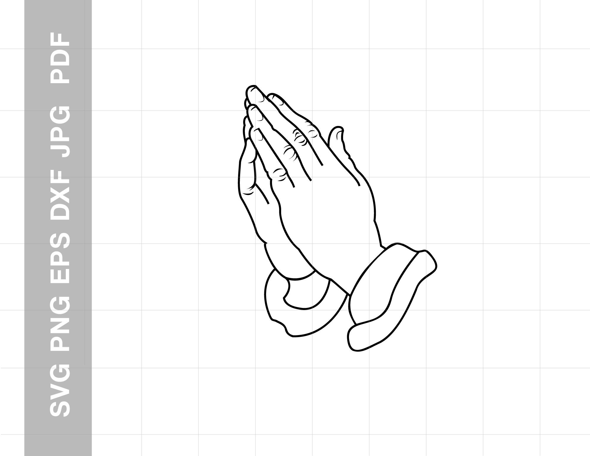 Praying Hands Outline SVG Faith Svg Jesus Svg Religious Svg | Etsy