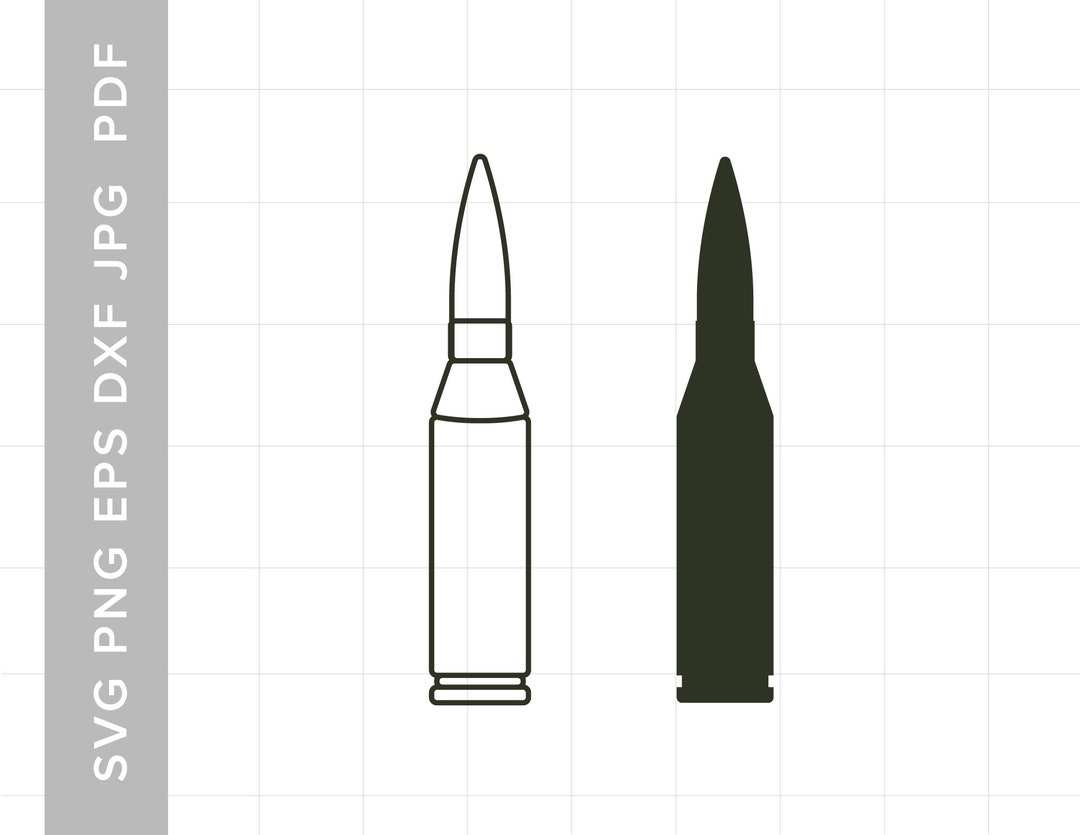 Rifle Bullet SVG Files Gun Bullets Cut Files Hunting SVG Vector Files ...
