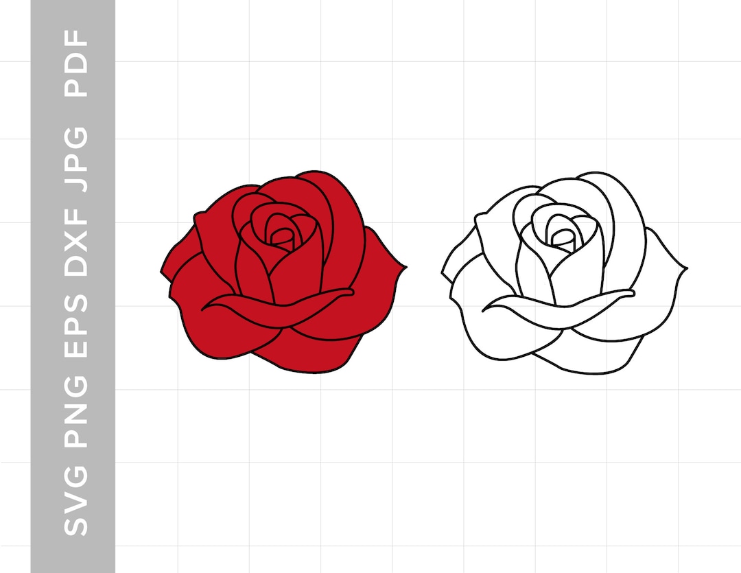 Rose Flower SVG Rose Flower Bundle Svg Rose Flower Outline for Cricut ...