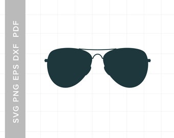 Aviator Sunglasses Svg, Dxf, Eps, Ai, Cdr Vector Files for Silhouette ...