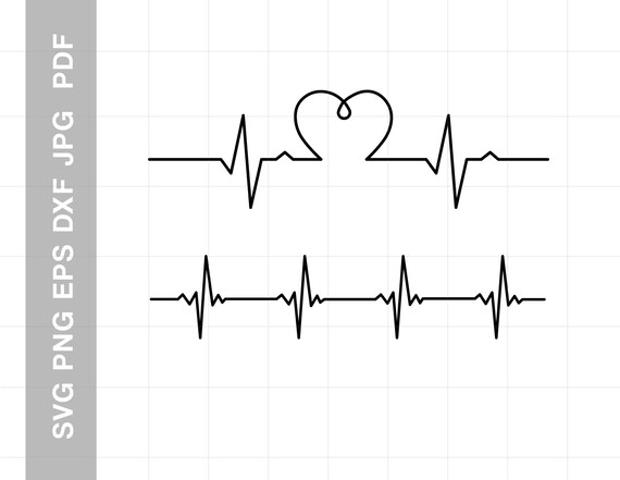 Heart Beat Svg Ekg Svg Heartbeat Svg Heartbeat Clipart | Etsy Canada