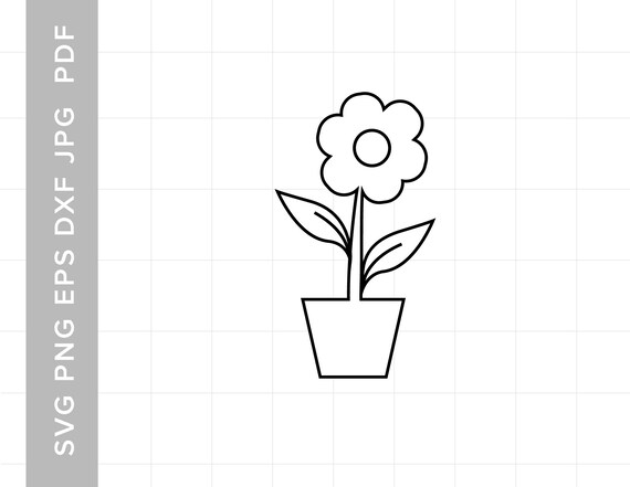 Flower Outline Svg Flower Svg Gardening Svg Digital Download - Etsy