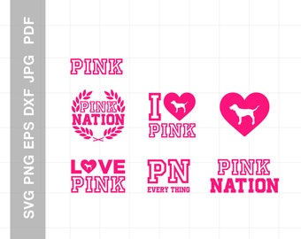 Love Pink, Love Pink SVG Bundle, Love Pink Clip Art Bundle, Love Pink ...