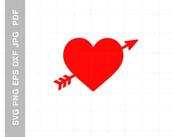 Love Heart Arrow Svg - Etsy