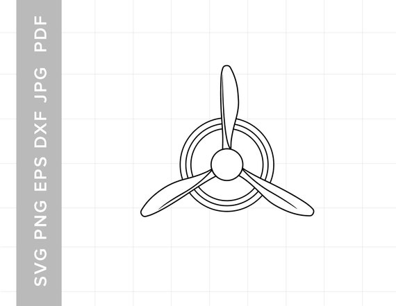 Airplane Propeller Outline Aircraft Pilot SVG Digital Download - Etsy