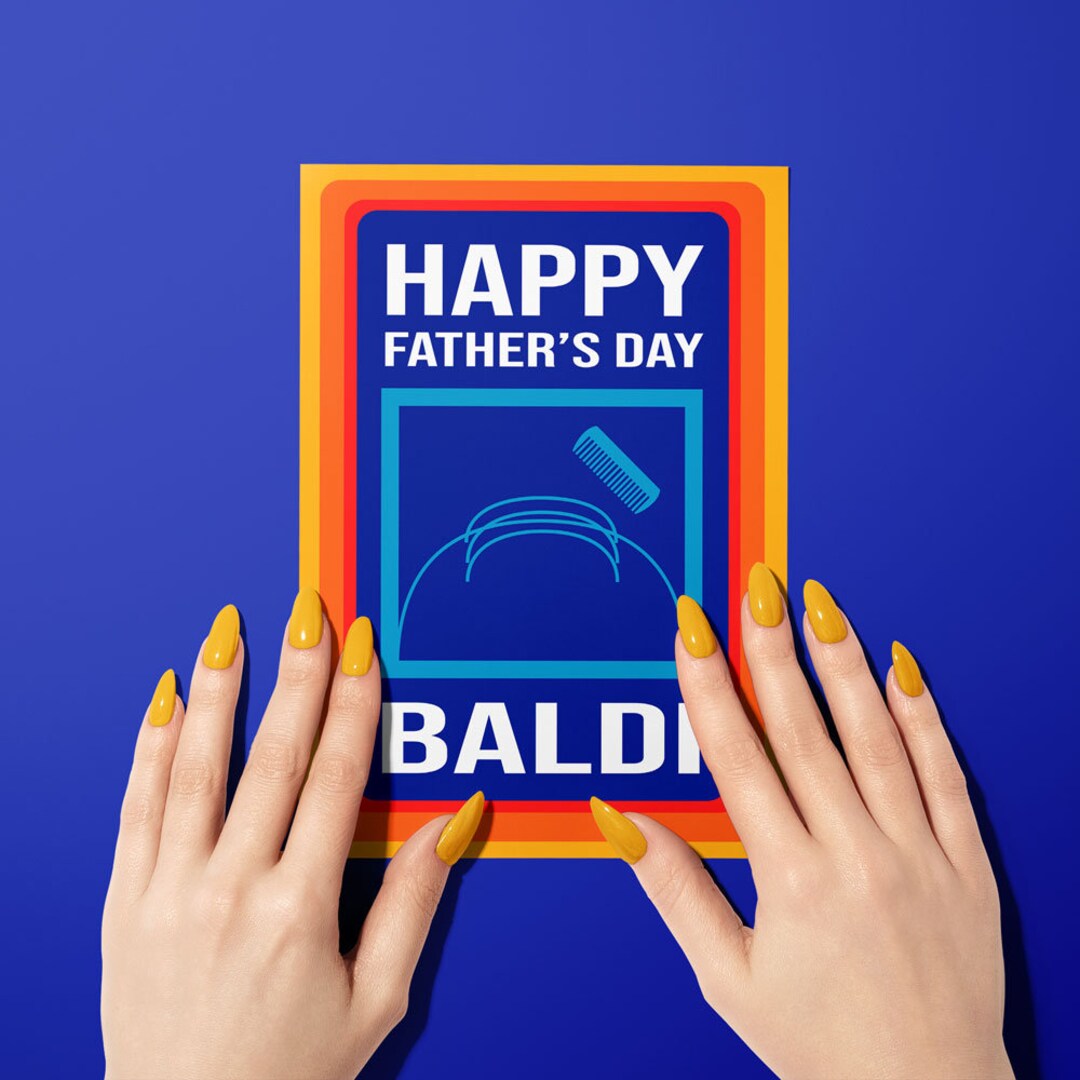 Baldi Father's Day Card Banter Card for Dad Aldi Spoof Card Bald Dad No ...