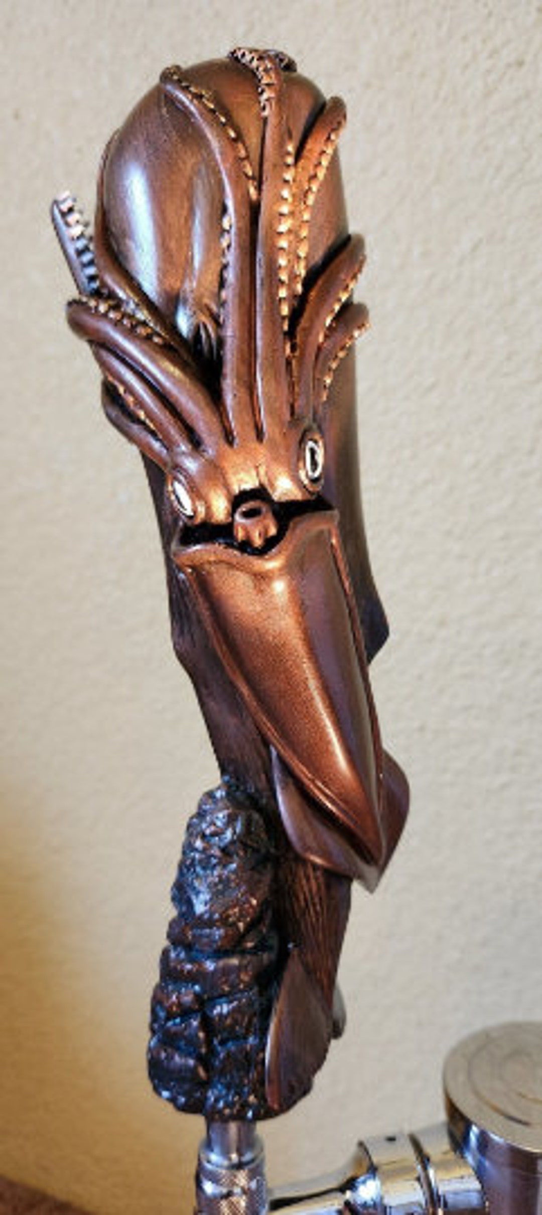 Enemies ~ Squid Attacking Sperm Whale Beer Tap Handle by Ron Lee - Etsy