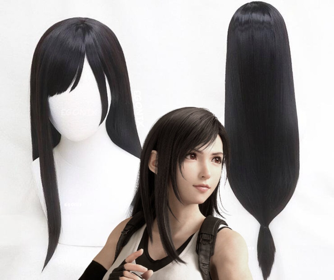 Tifa Lockhart Final Fantasy VII Rebirth Natural Black Long Cosplay Wig ...