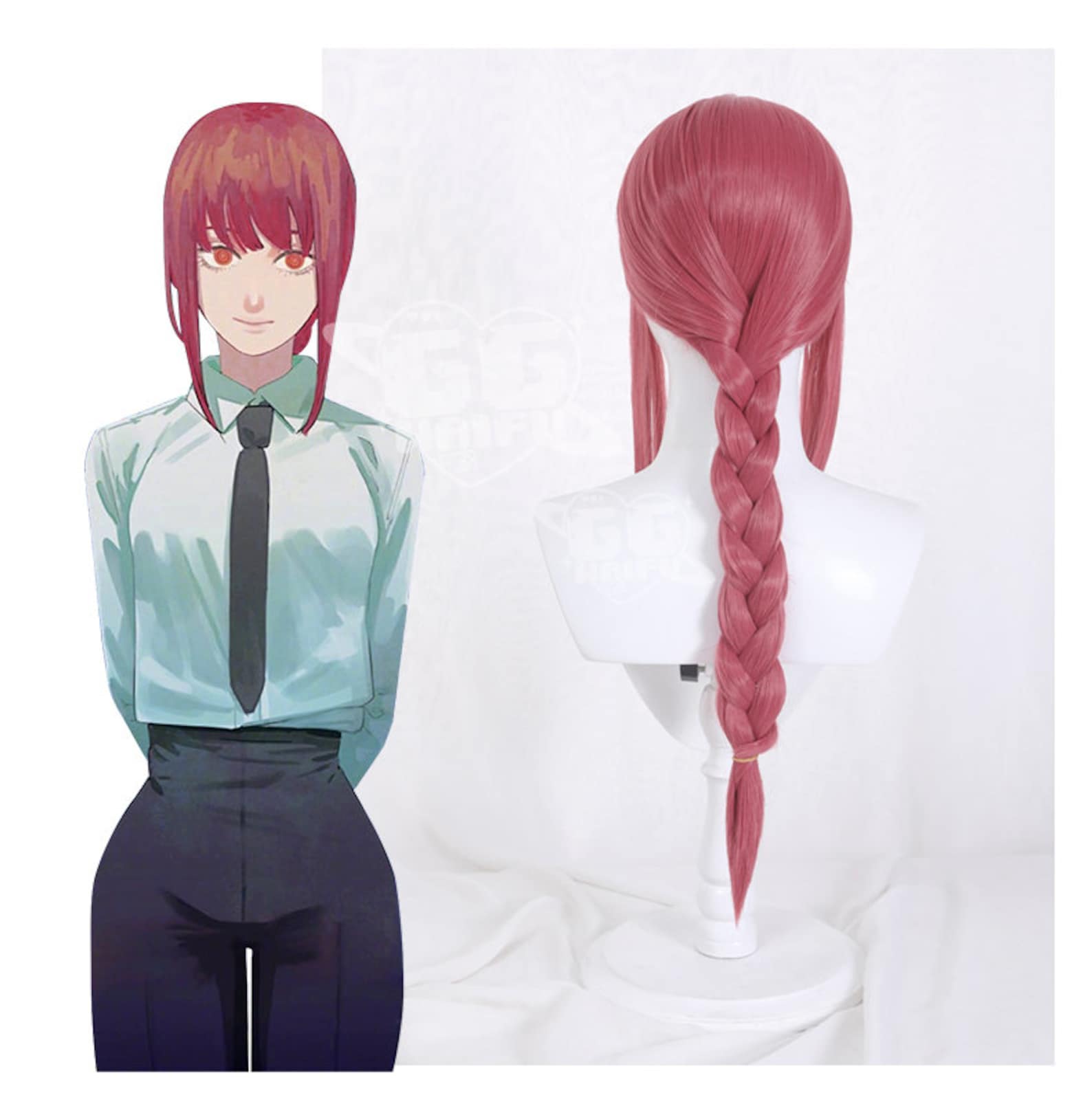 Cherry Red Anime Character Braided Cosplay Wig - Etsy