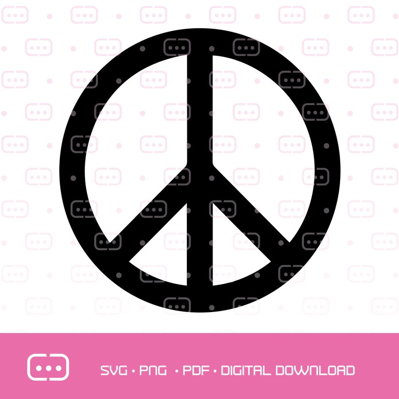 Signo de paz, símbolo de paz SVG, PNG, PDF, corte, imprimible, digital ...