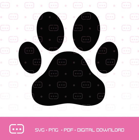 Paw SVG PNG PDF Cut Printable Digital Instant Download | Etsy