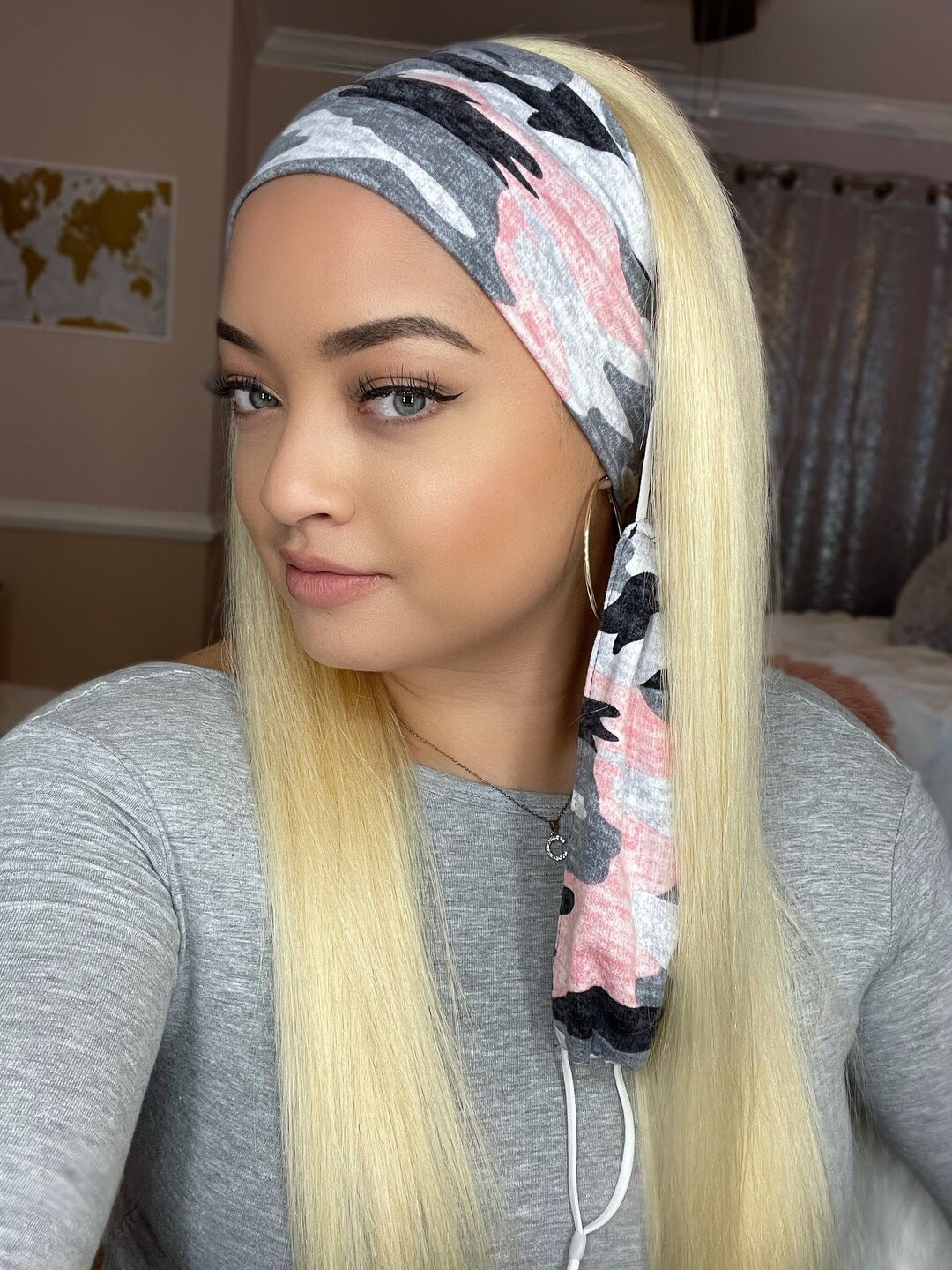 Headband Wig W/ 3 FREE Headband & Mask Sets Straight Blonde 613 Color ...