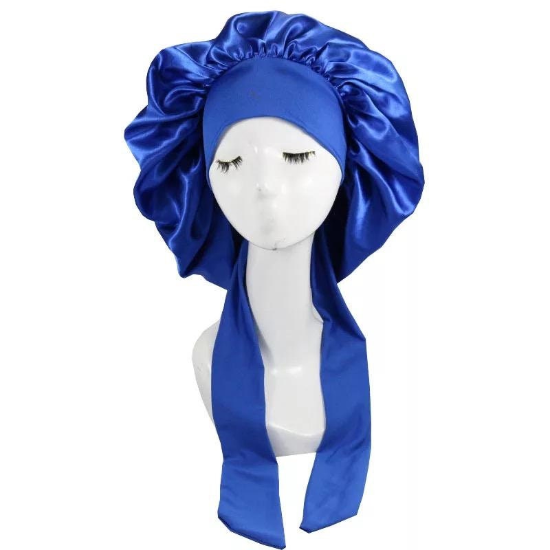 Satin Bow Tie Bonnet Royal Blue Bonnet Headband Bow Bonnet - Etsy